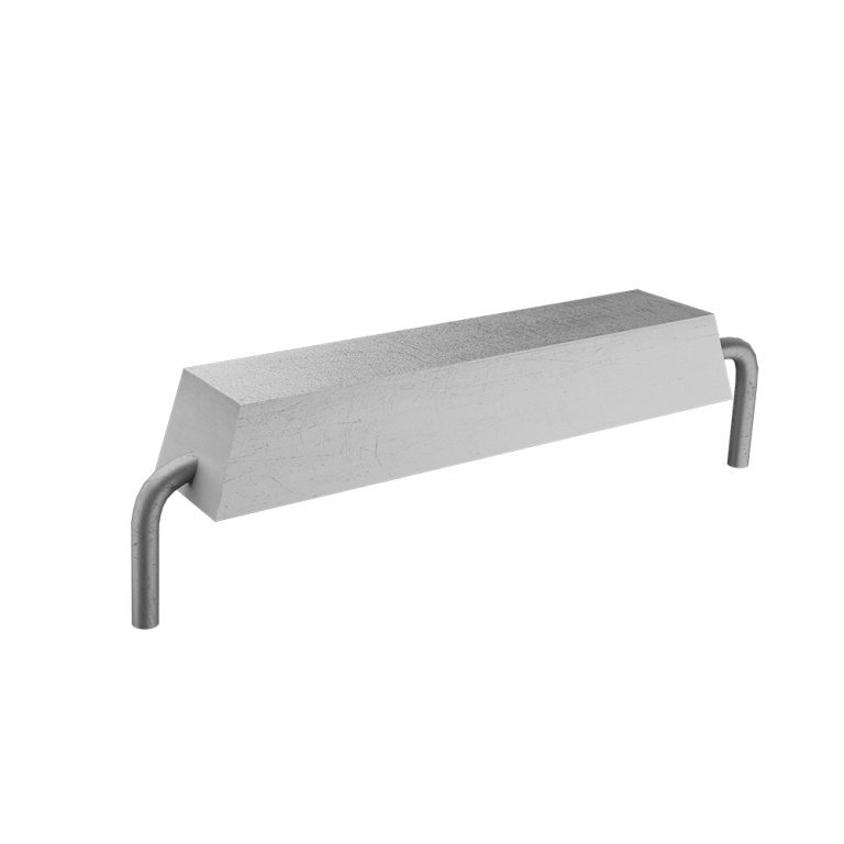 Aluminum Slender Stand-off Anode with Flat Bar Insert Protruding from ...